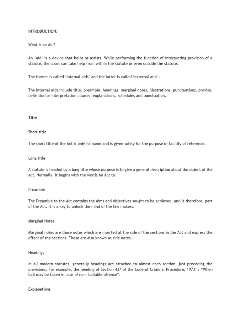 Illustrations, Exceptions, Provisos and Saving Clauses As Internal Aids ...