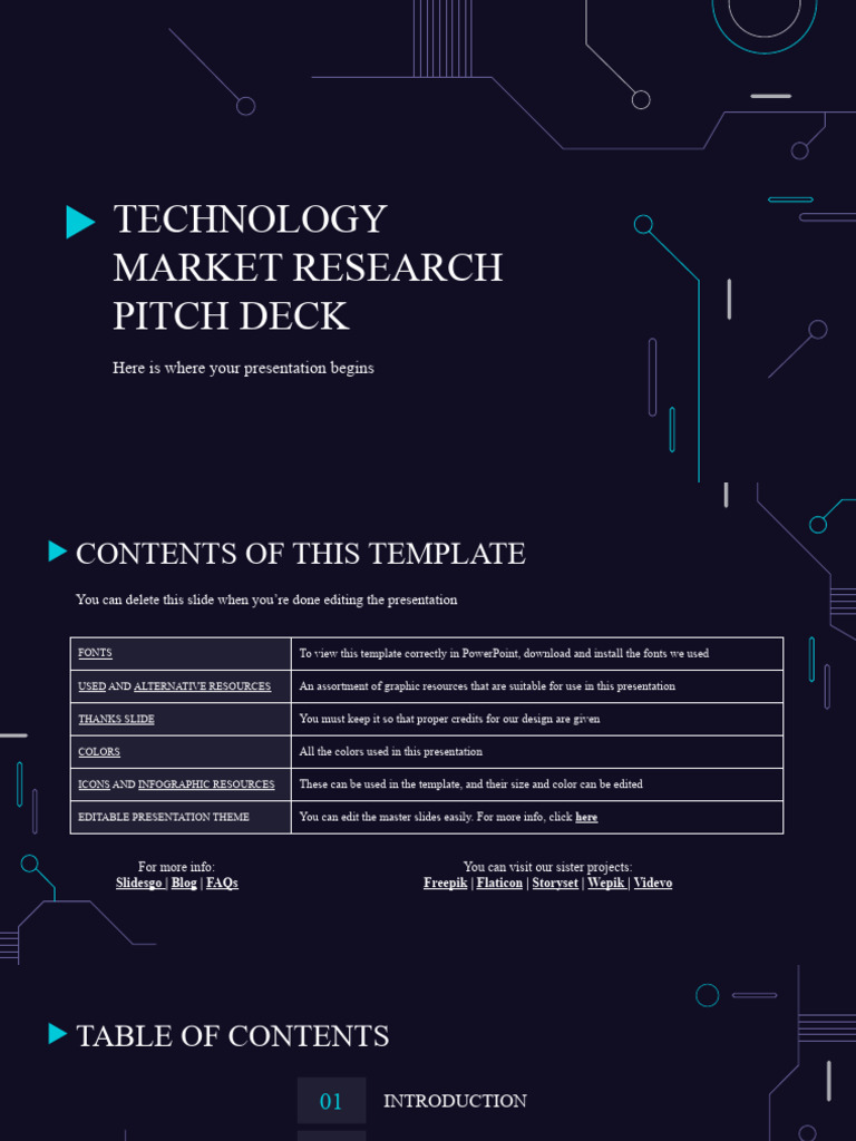 Technology Market Research Pitch Deck by Slidesgo | PDF