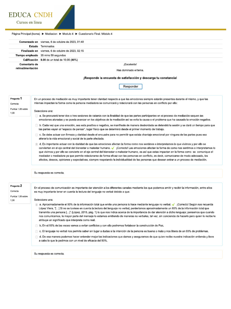 Mediacion Mod 4 Evaluacion Final | PDF