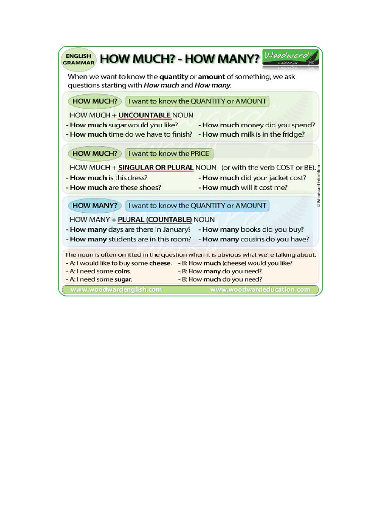 How Much and How Many | PDF