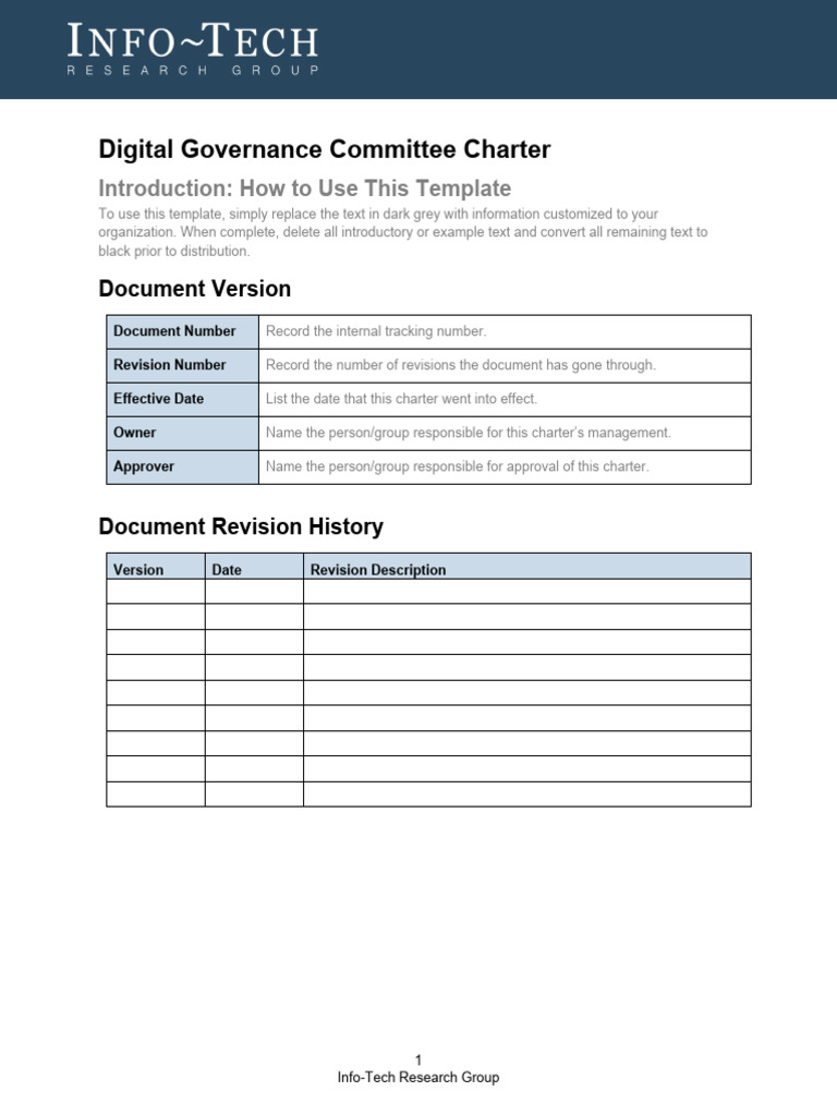 13 Digital Governance Committee Charter | PDF | Governance | Policy