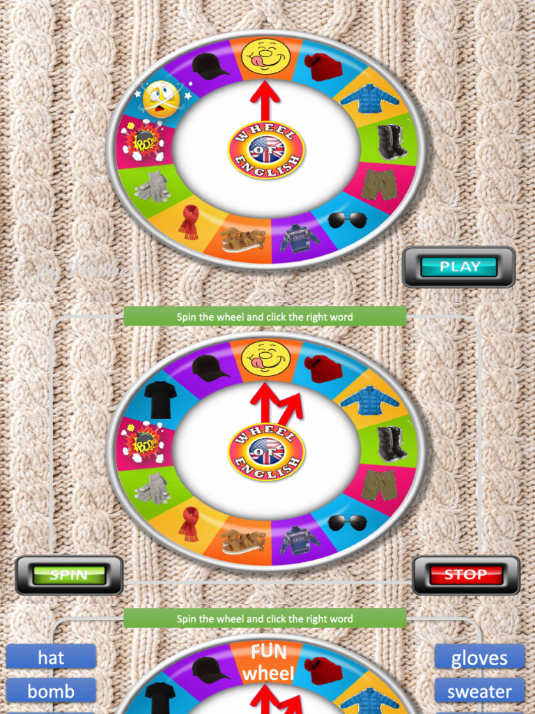 Clothes Wheel Powerpoint Game | PDF