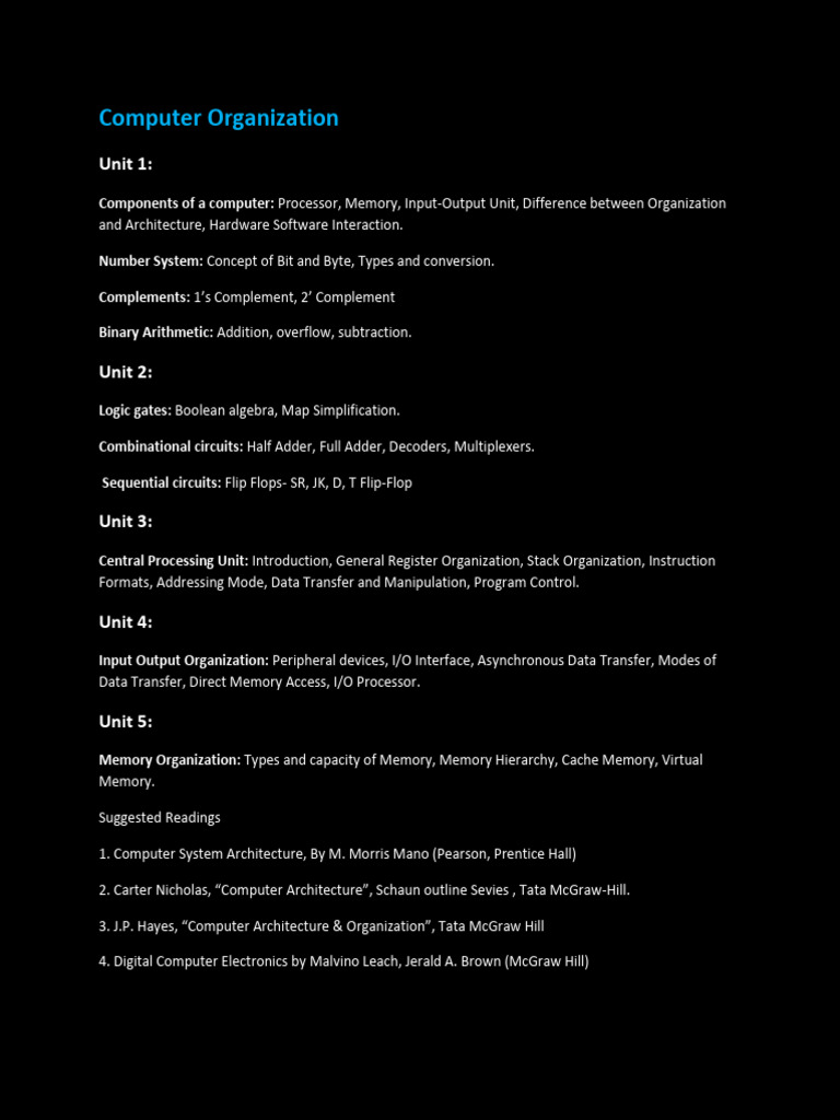 Computer Organization (1) | PDF