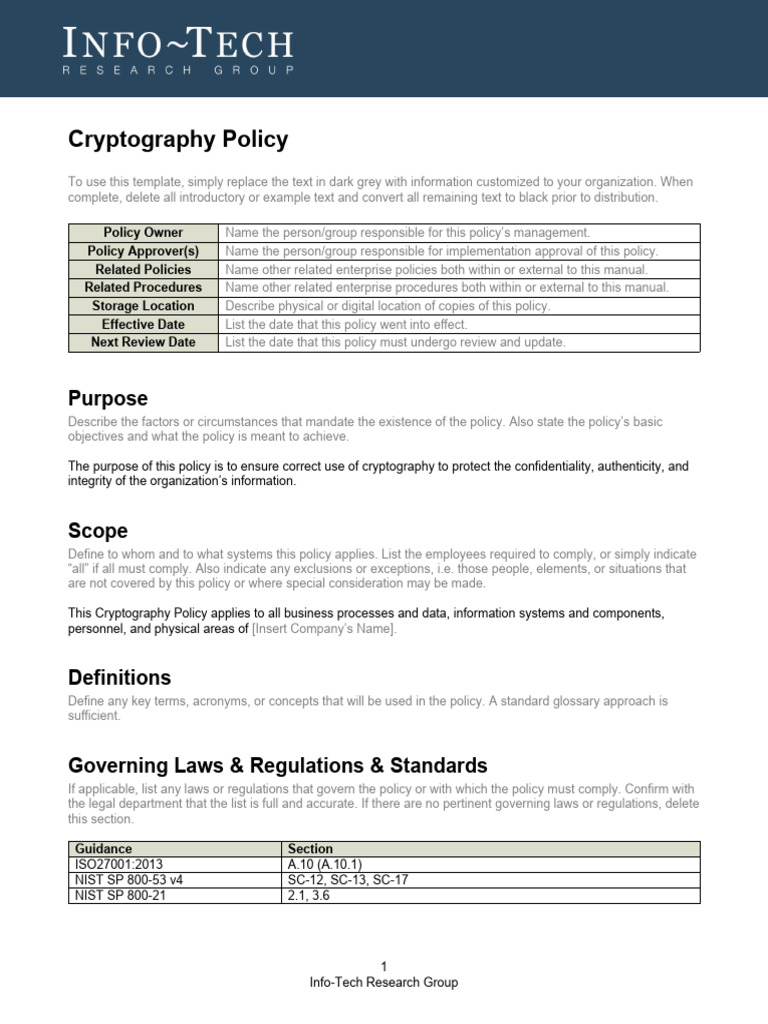 19-Cryptography-Policy--ISO | PDF