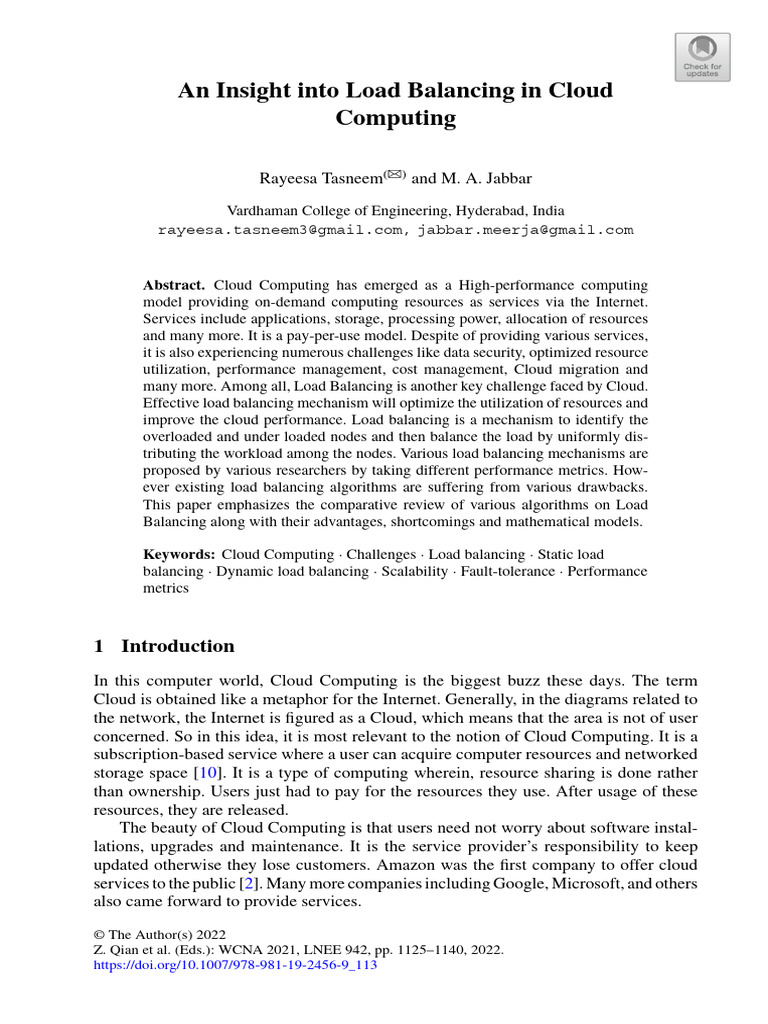 Cloud Computing Research Paper | PDF