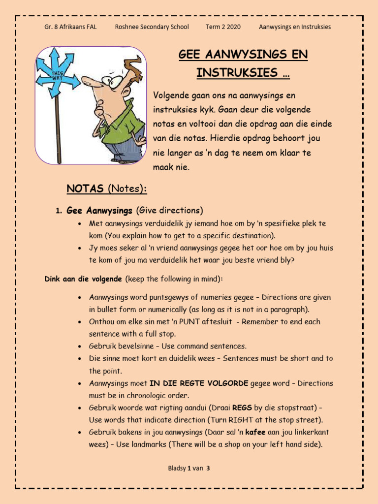 Aanswysings en Instruksies | PDF