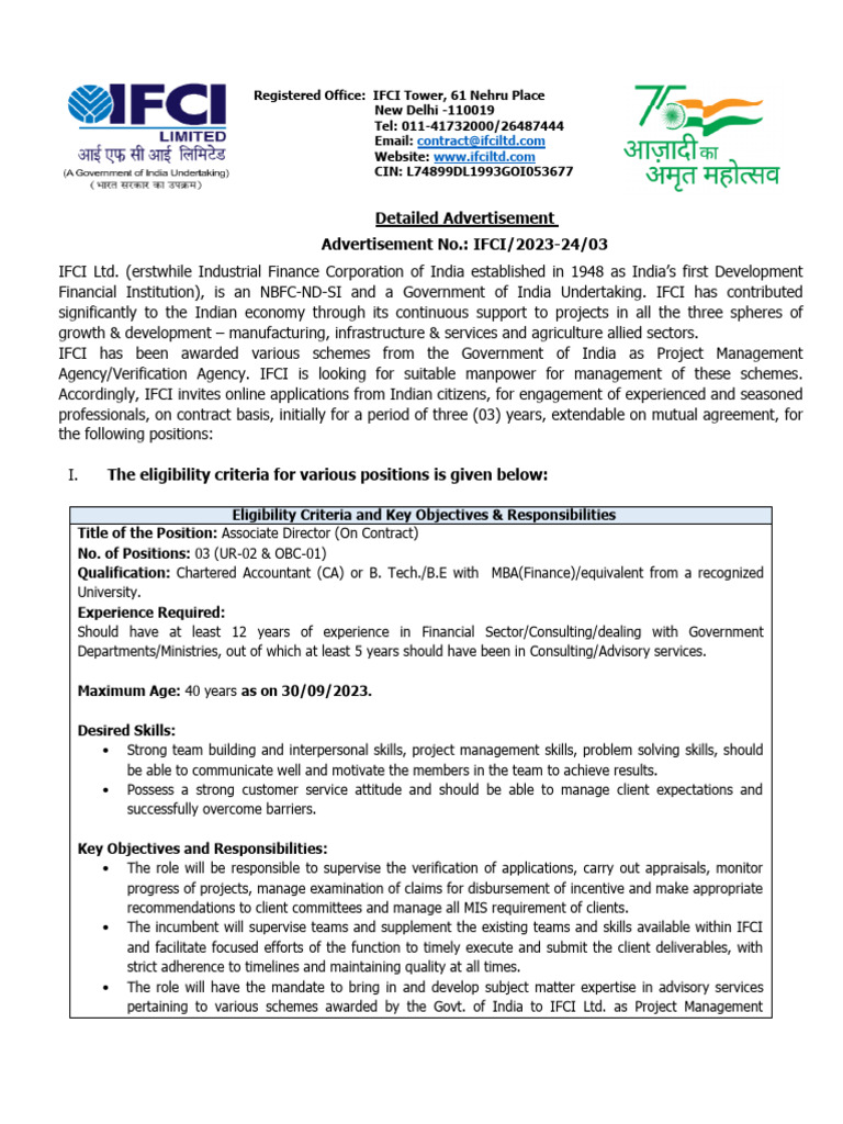 Detailed Advt | PDF Detailed Advt | PDF