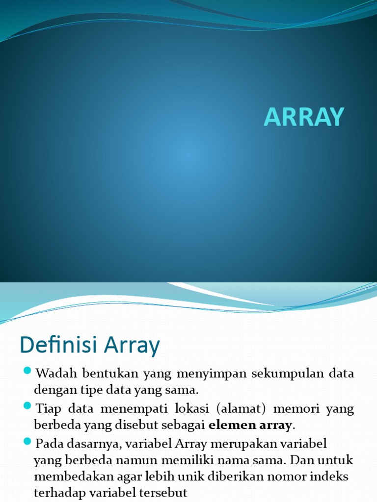 ARRAY 1 Dimensi | PDF