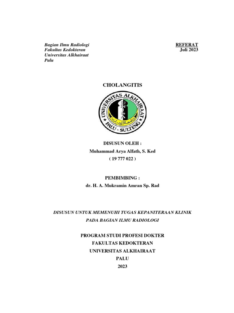 Muhammad Arya Alfath_Refarat Radiologi (Cholangitis) | PDF