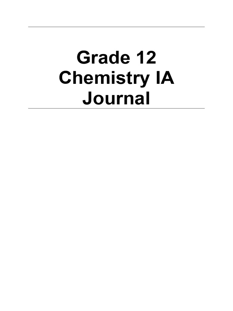 Grade 12 Chemistry IA Journal | PDF | Statistics | Statistical ...
