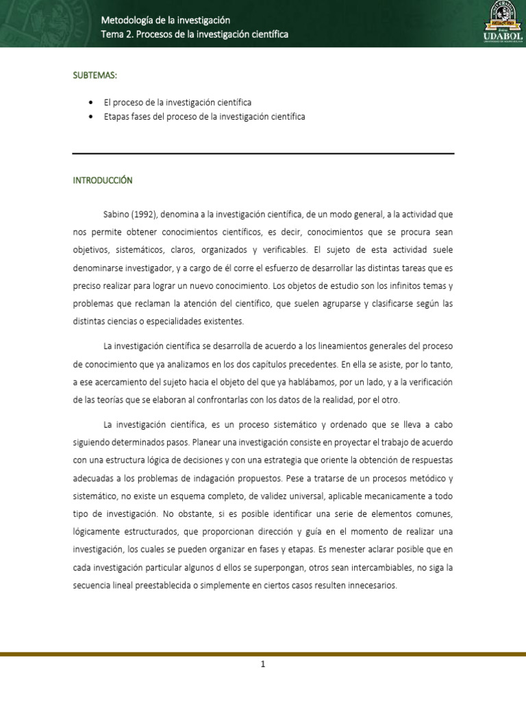 Tema 2 - Proceso de Inv - VF | PDF | Informática