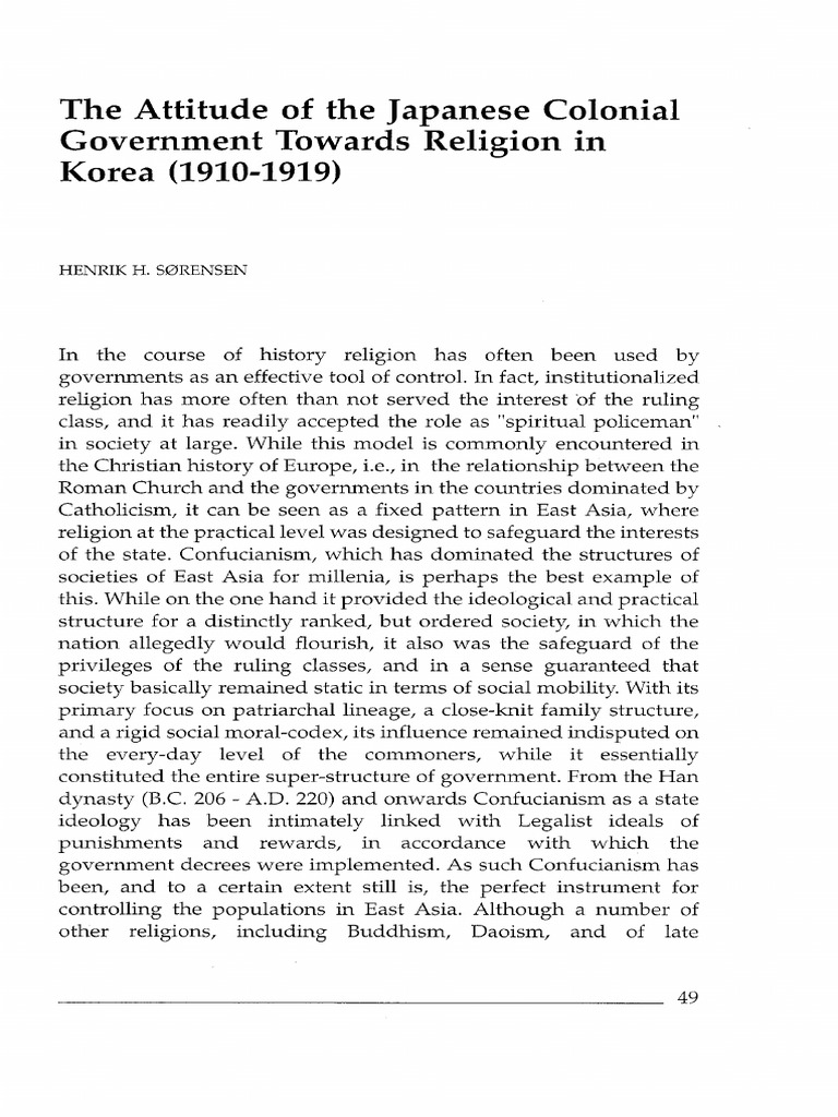 The Attitude of The Japanese Colonial Government Towards Religion in ...