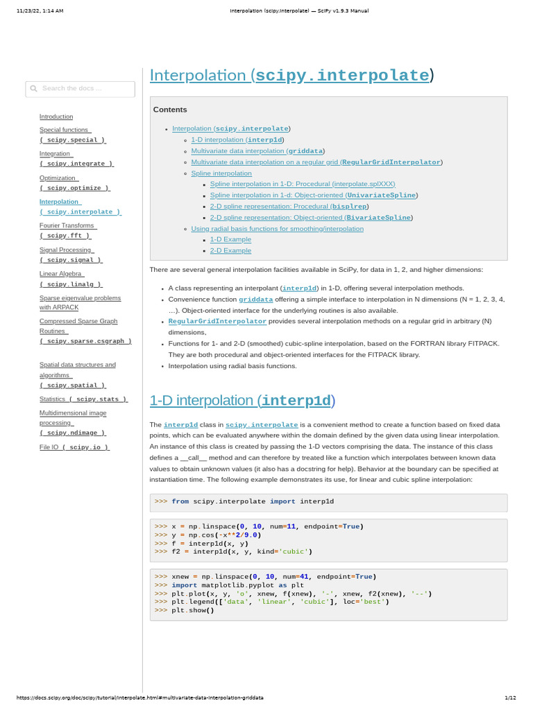 Interpolation (Scipy - Interpolate) - SciPy v1.9.3 Manual | PDF ... Interpolation (Scipy - Interpolate) - SciPy v1.9.3 Manual | PDF ...