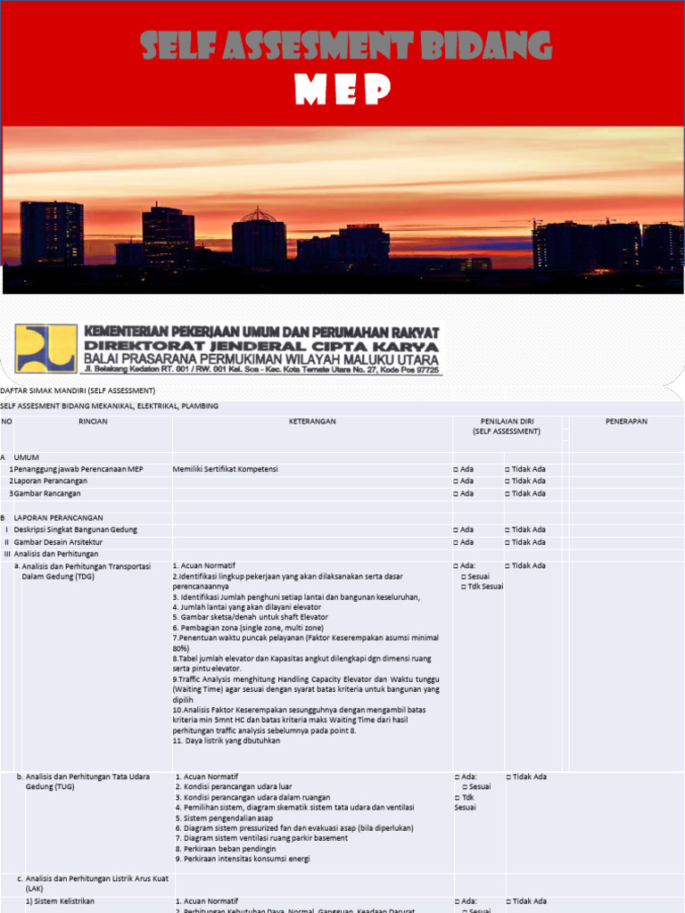 Matriks Self Assesment - MEP | PDF