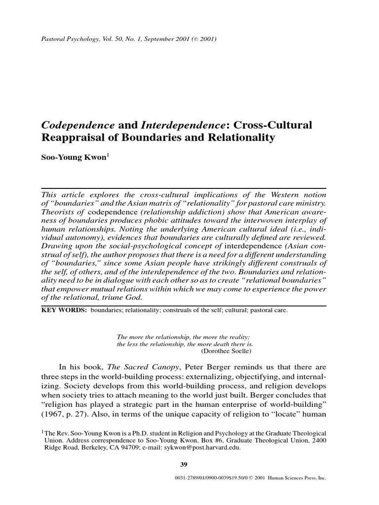 Cross Cultural Codependence and Interdependence | PDF
