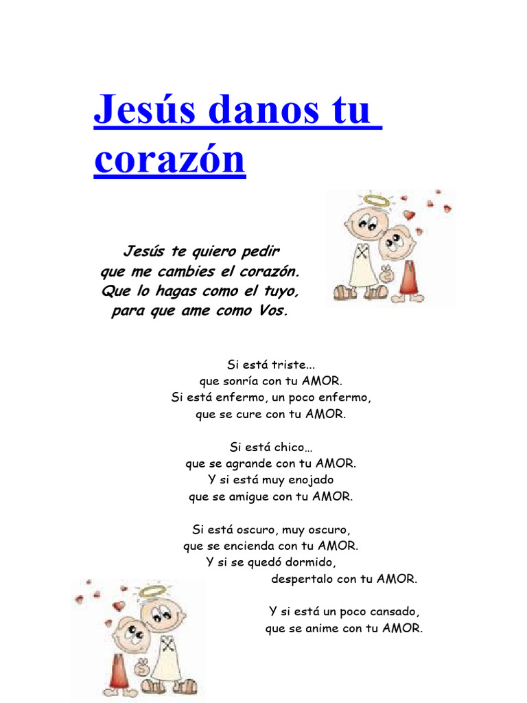 Danos tu corazón, Jesús | PDF | Poesía