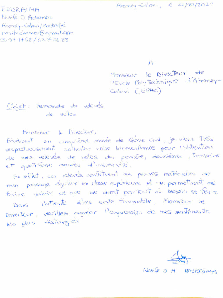 Comment Rediger Une Demande De Releve De Note Universitaire? – HHCT