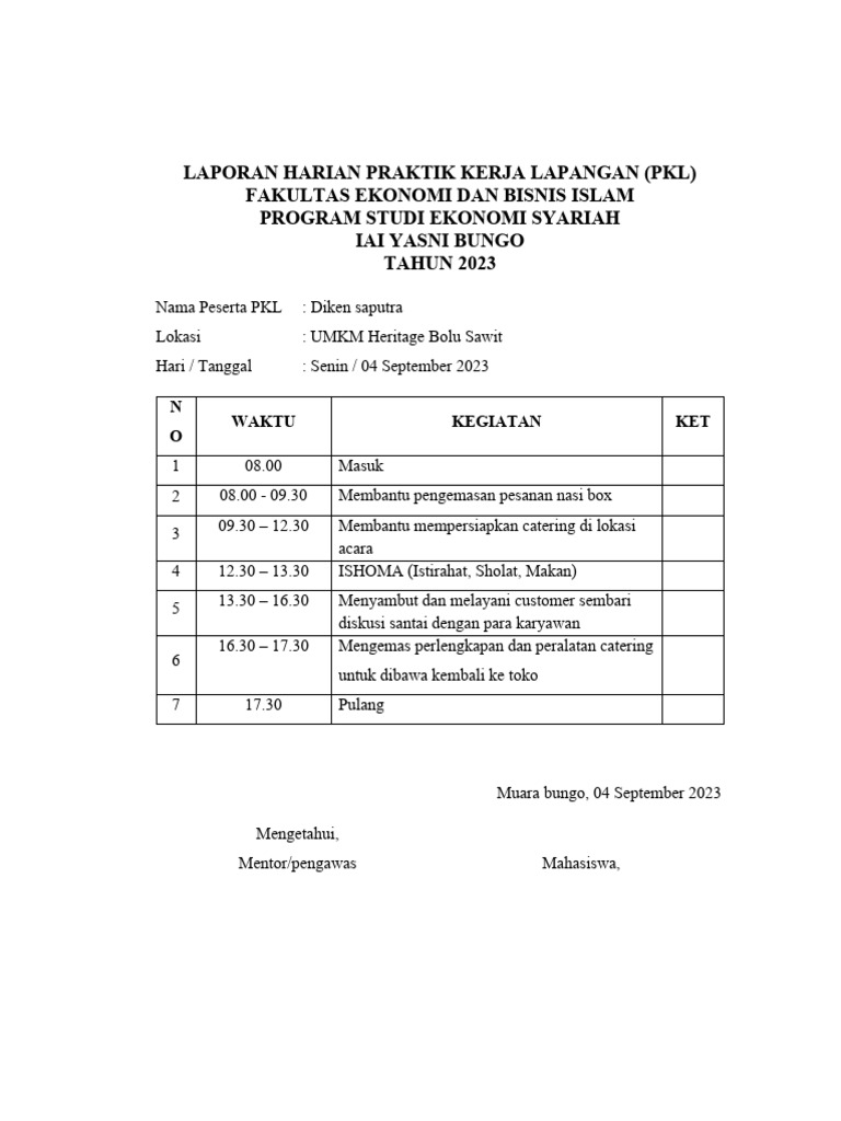 Laporan Mingguan PKL | PDF