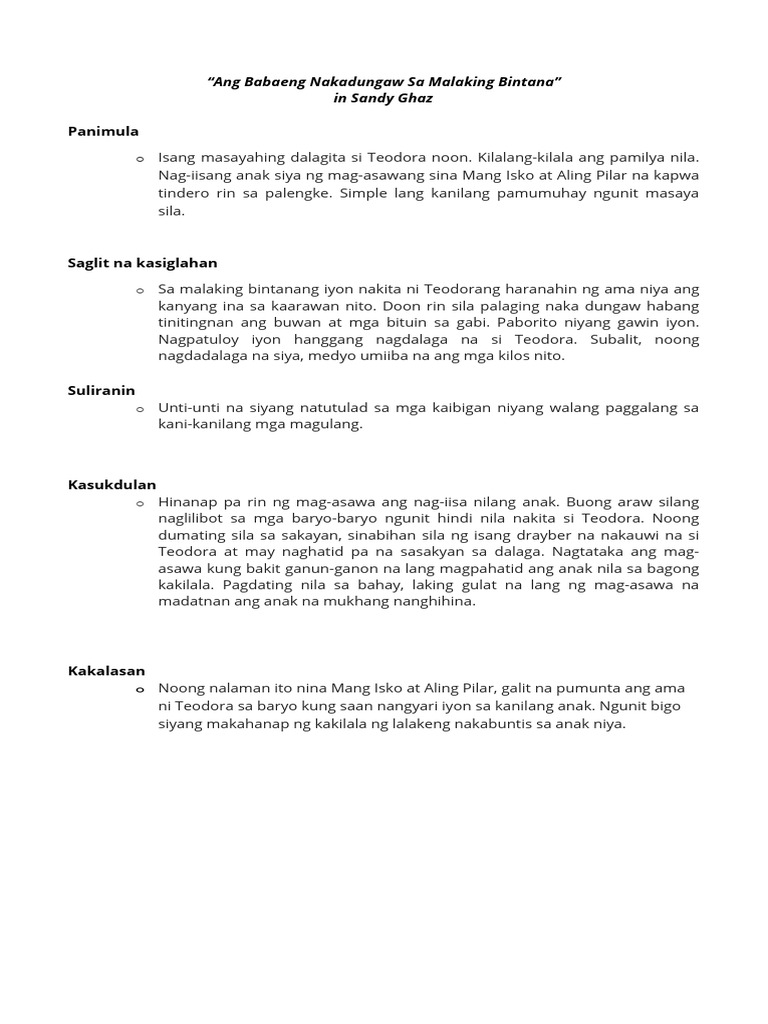 Ang Babaeng Nakadungaw Sa Malaking Bintana | PDF