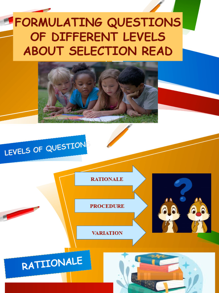 Formulating Questions of Different Levels About Selection Read | PDF