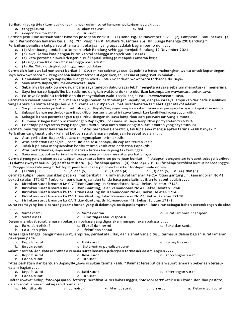 Kisi - Kisi Soal PTS Ganjil 2023 KLS 12 | PDF