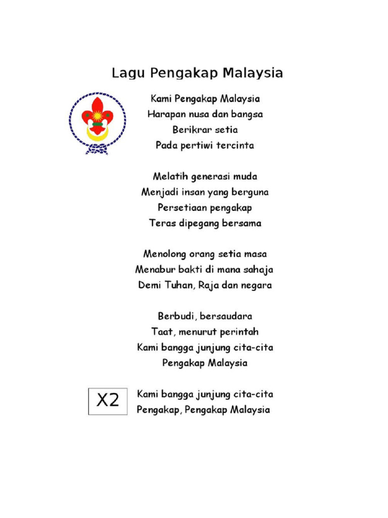 Lagu Pengakap Kanak-Kanak Malaysia | PDF