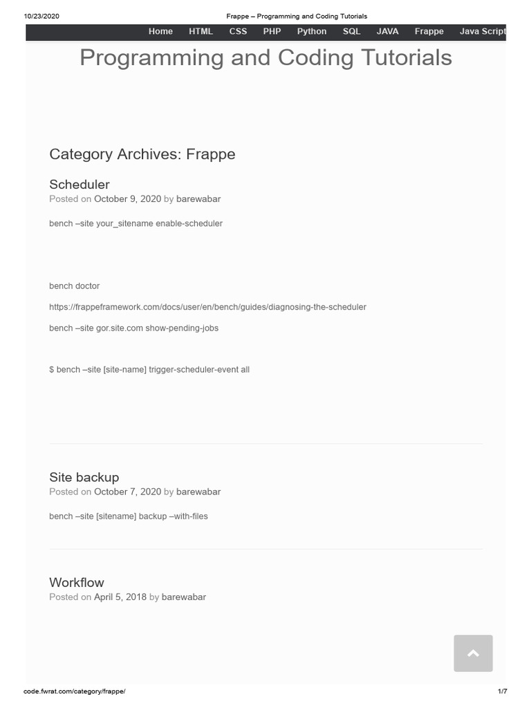 Frappe - Programming and Coding Tutorials | PDF