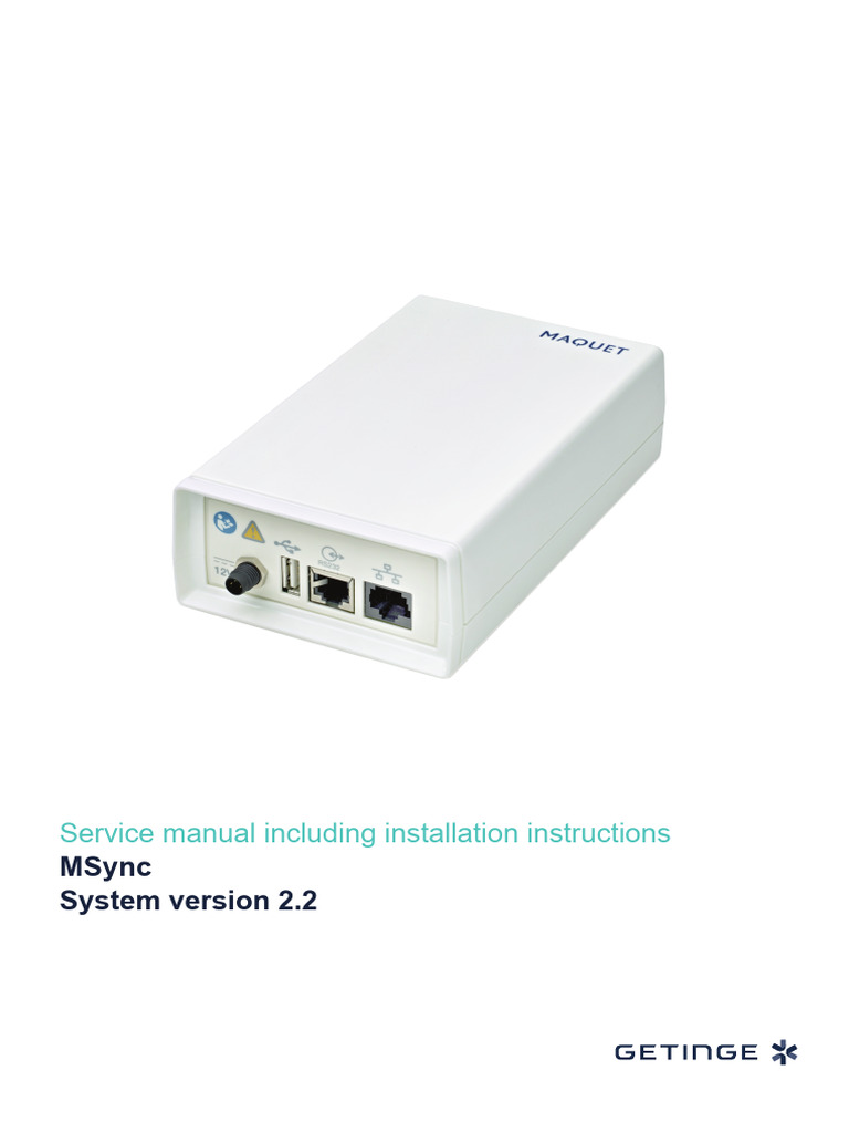 Getinge Connectivity Msync Servicemanual Instinstr 6889745 | PDF | Usb ...