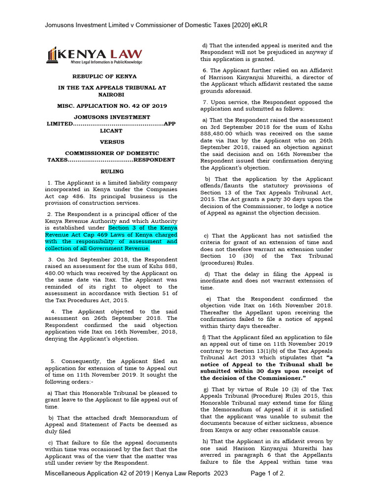 Miscellaneous Application 42 of 2019 | PDF