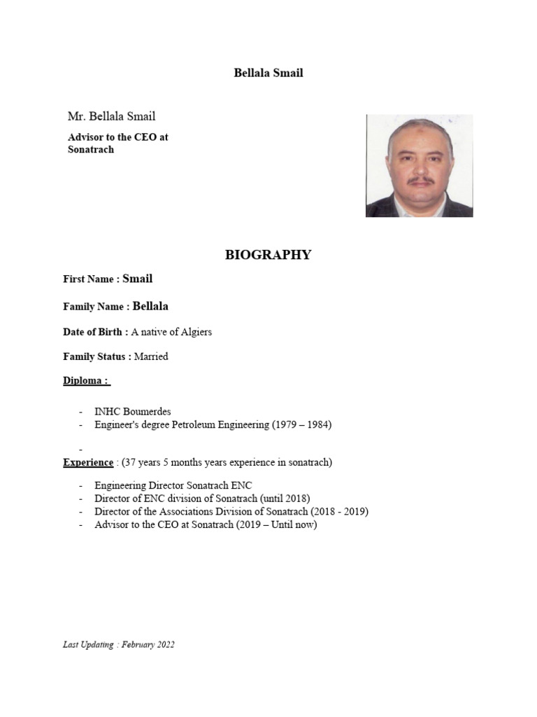 CV - Bellala Smail | PDF