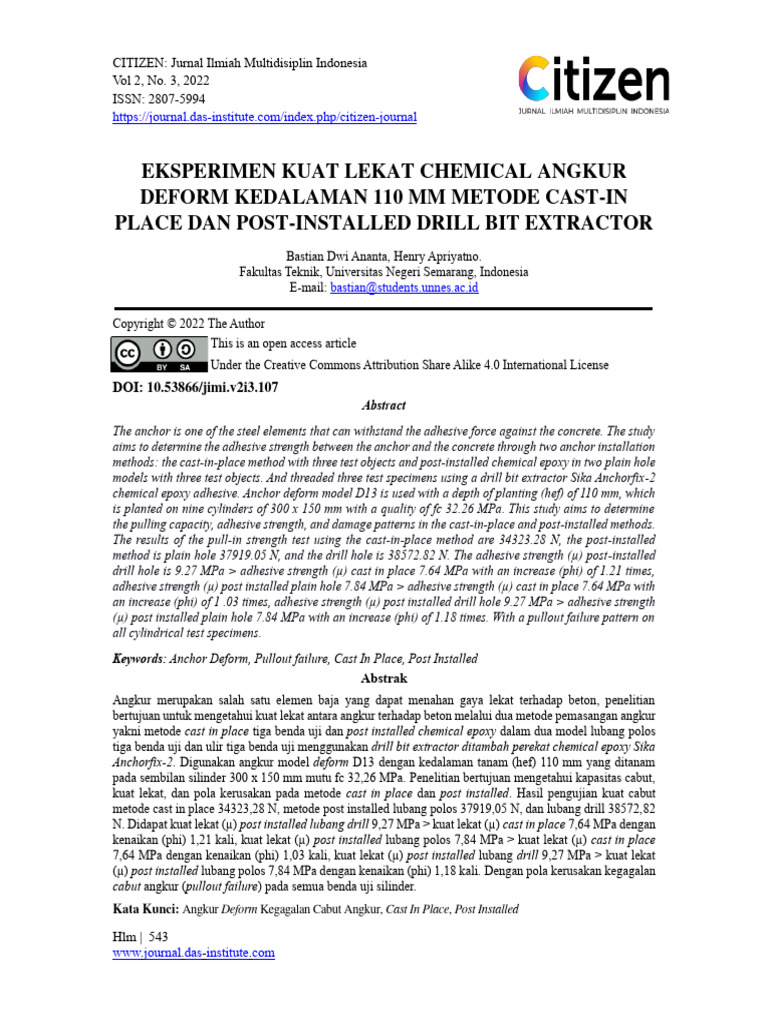 Jurnal Bastian Dwi Ananta Citizen 2022 | PDF | Building Materials | Industrial Processes