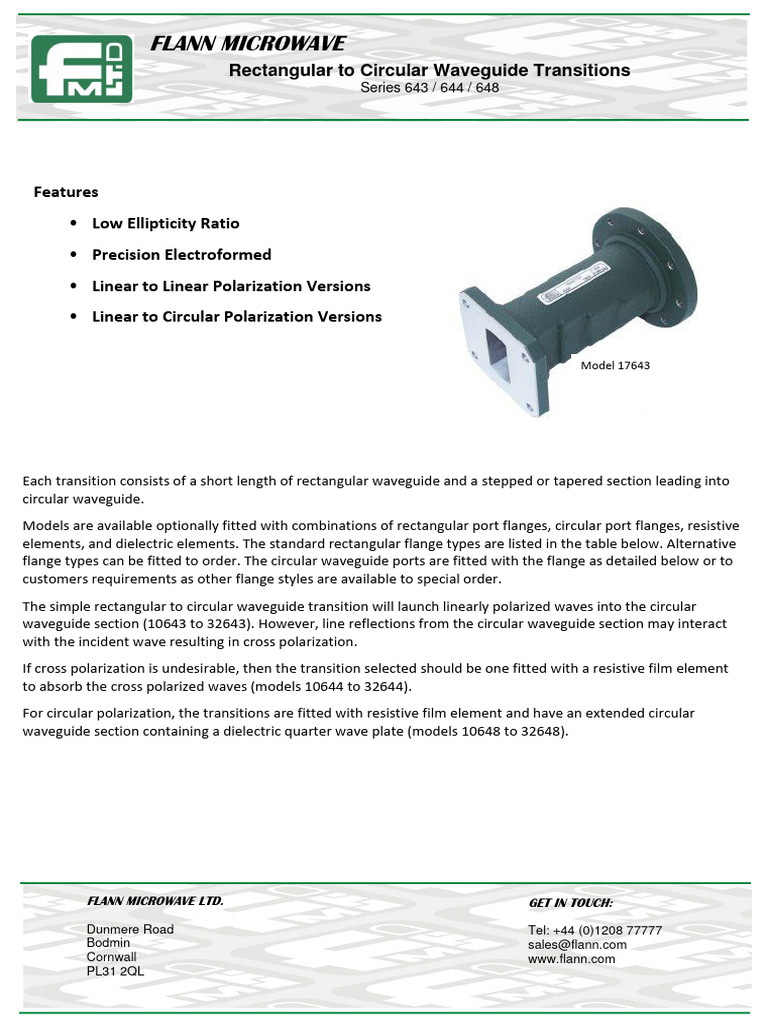 Waveguide Transition From Rectangular To Circular | PDF
