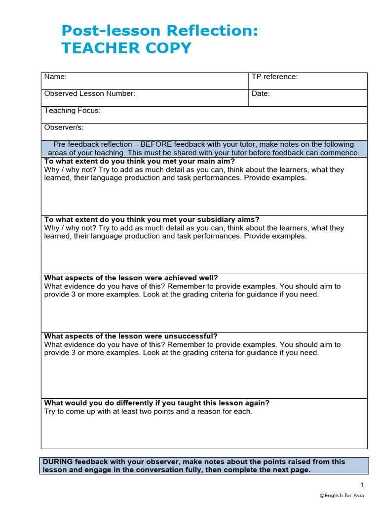 1.4 TP Self-Evaluation Form For Trainee Updated June 23 | PDF