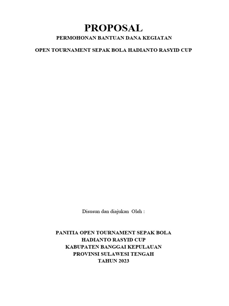Proposal Kegiatan Turnamen | PDF