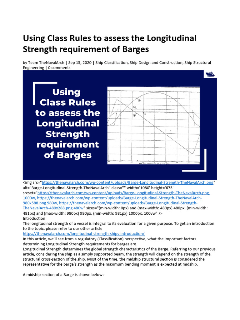 Using Class Rules To Assess The Longitudinal Strength Requirement of ...
