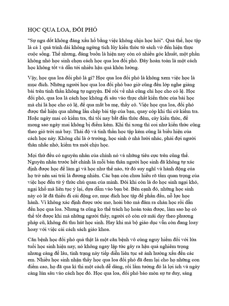 HỌC QUA LOA | PDF