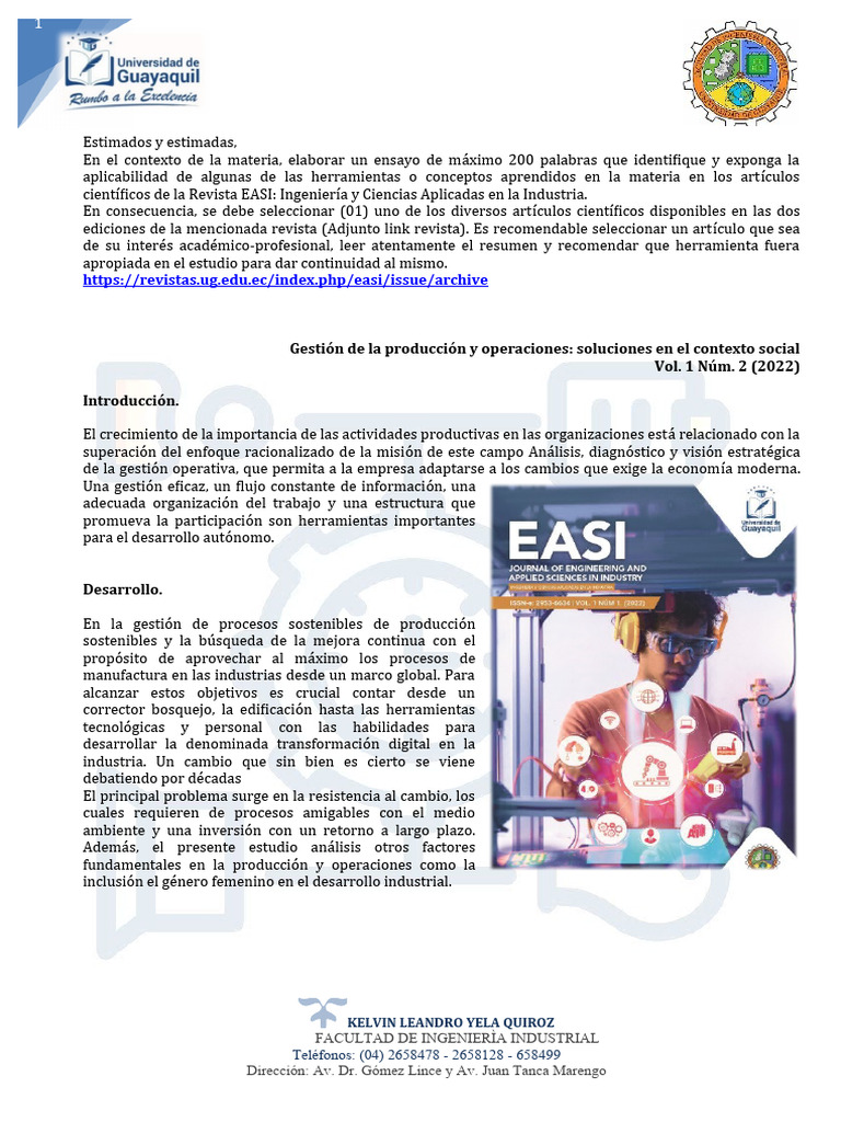 Io2 - Ensayo Easi 2023 | PDF | Ingeniería | Business