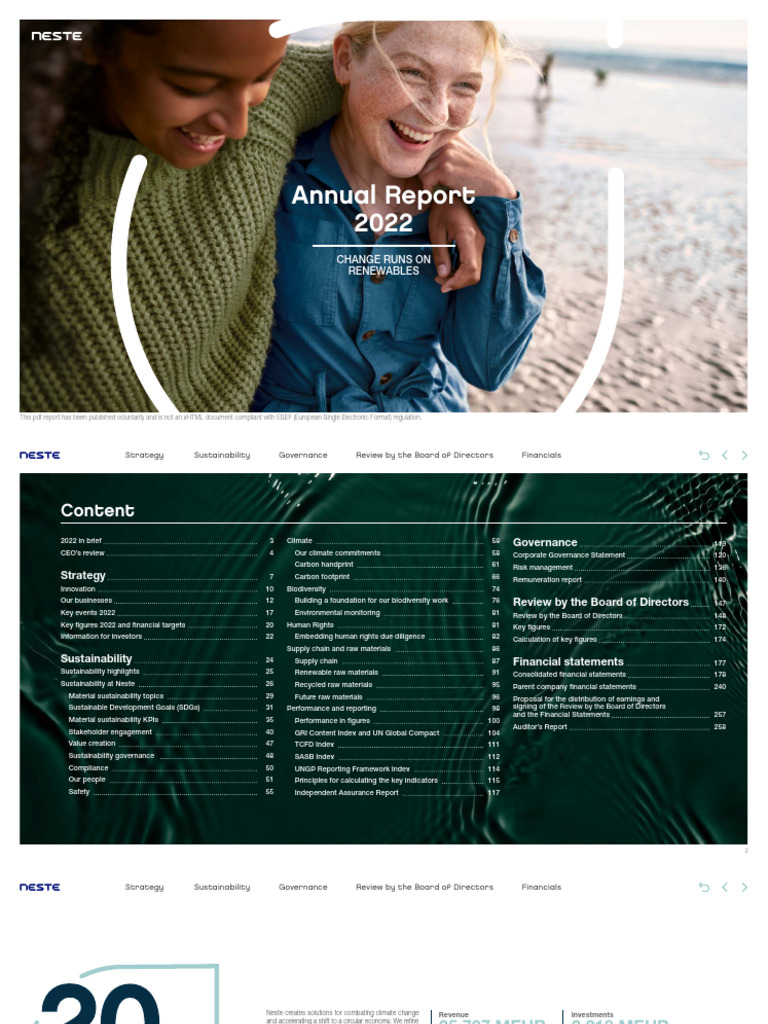 Neste Sustainability Report 2022 | PDF