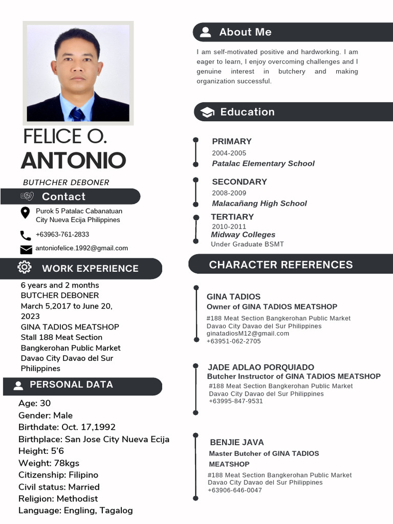 Black White Minimalistic Professional Resume (5) | PDF