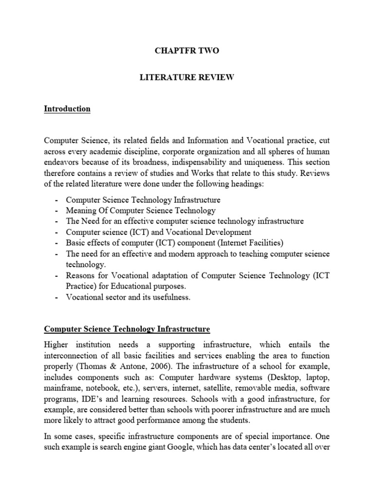 Chapter Two Literature Review | PDF