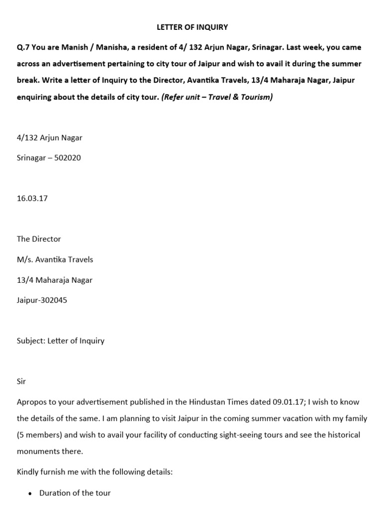 Letter of Inquiry | PDF