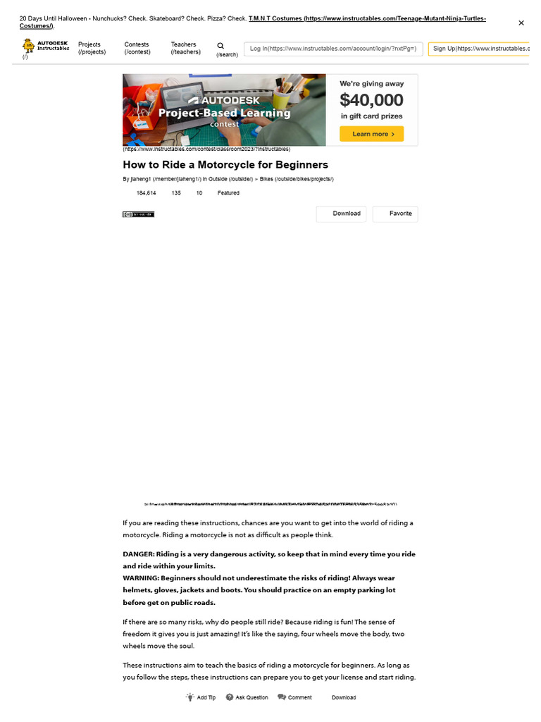 How To Ride A Motorcycle For Beginners - 6 Steps (With Pictures) - Instructables | PDF