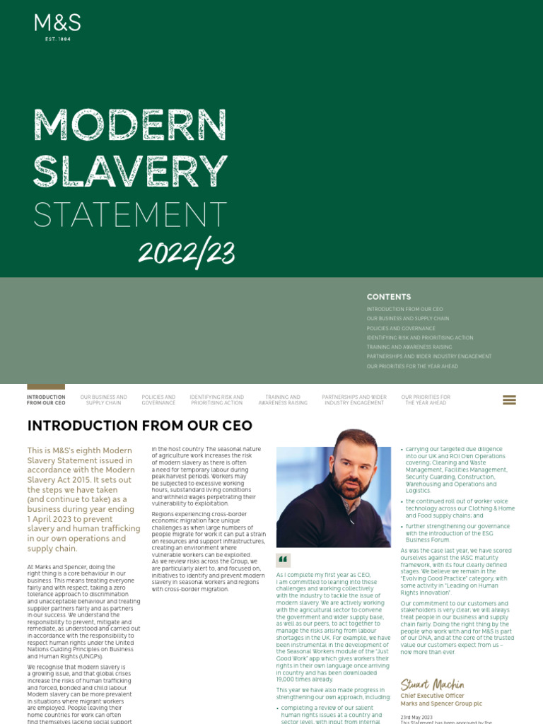 MS Modern-Slavery-Statement-2022-23 | PDF | Supply Chain | Governance