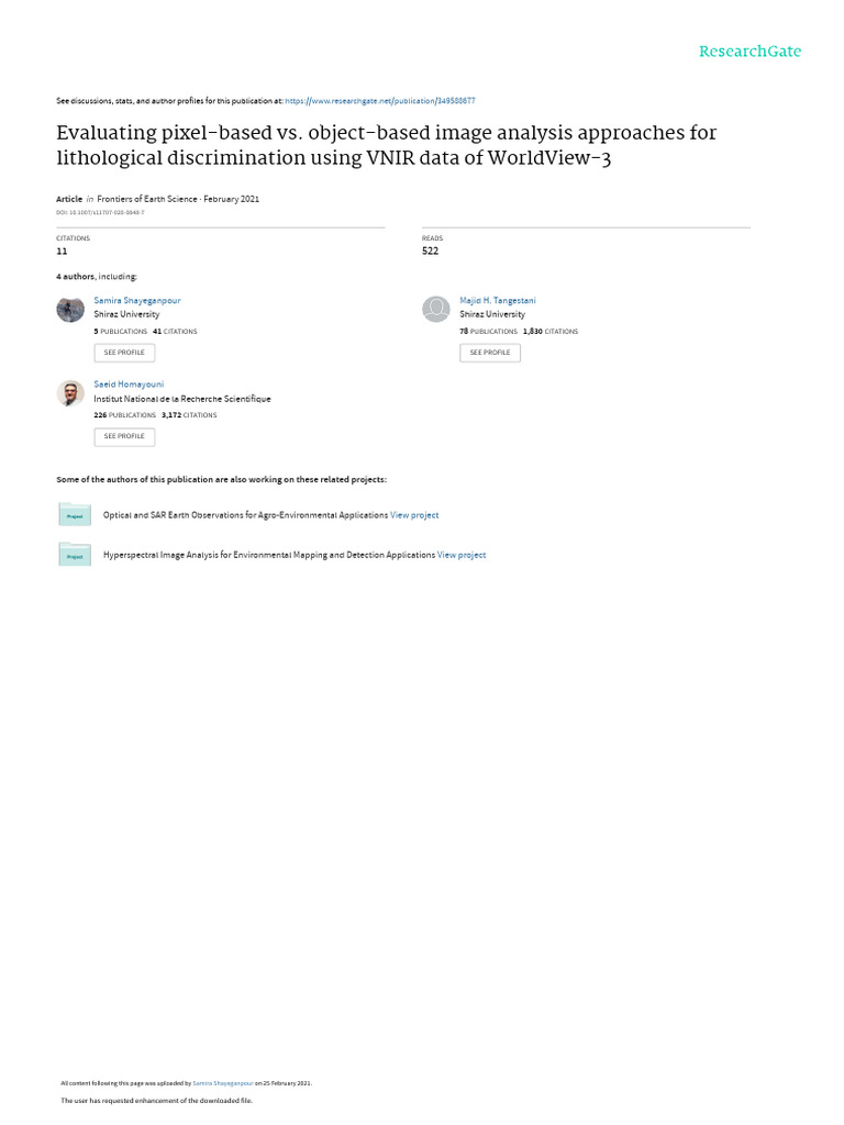 Evaluating Pixel-Based Vs Object-Based Image Analy | PDF | Support Vector Machine | Image ...