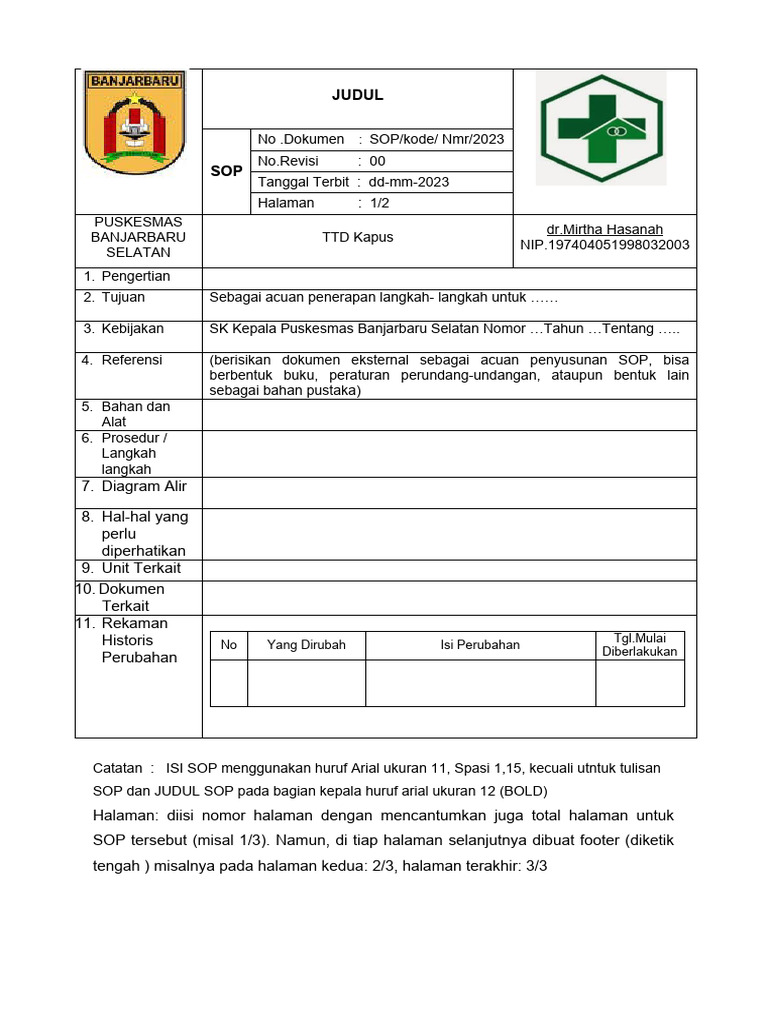Format SOP terbaru 2023 | PDF