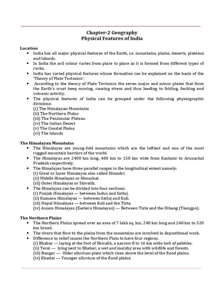 Physical Features | PDF | Himalayas | Earth Sciences