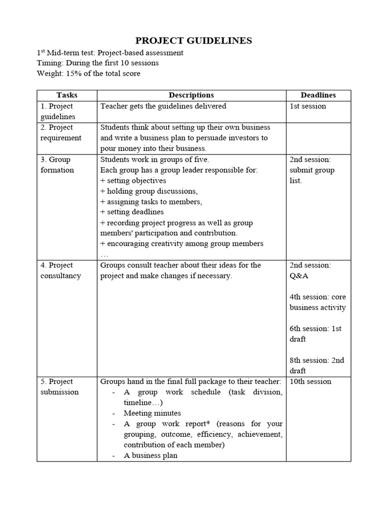 Project Guidelines | PDF Project Guidelines | PDF