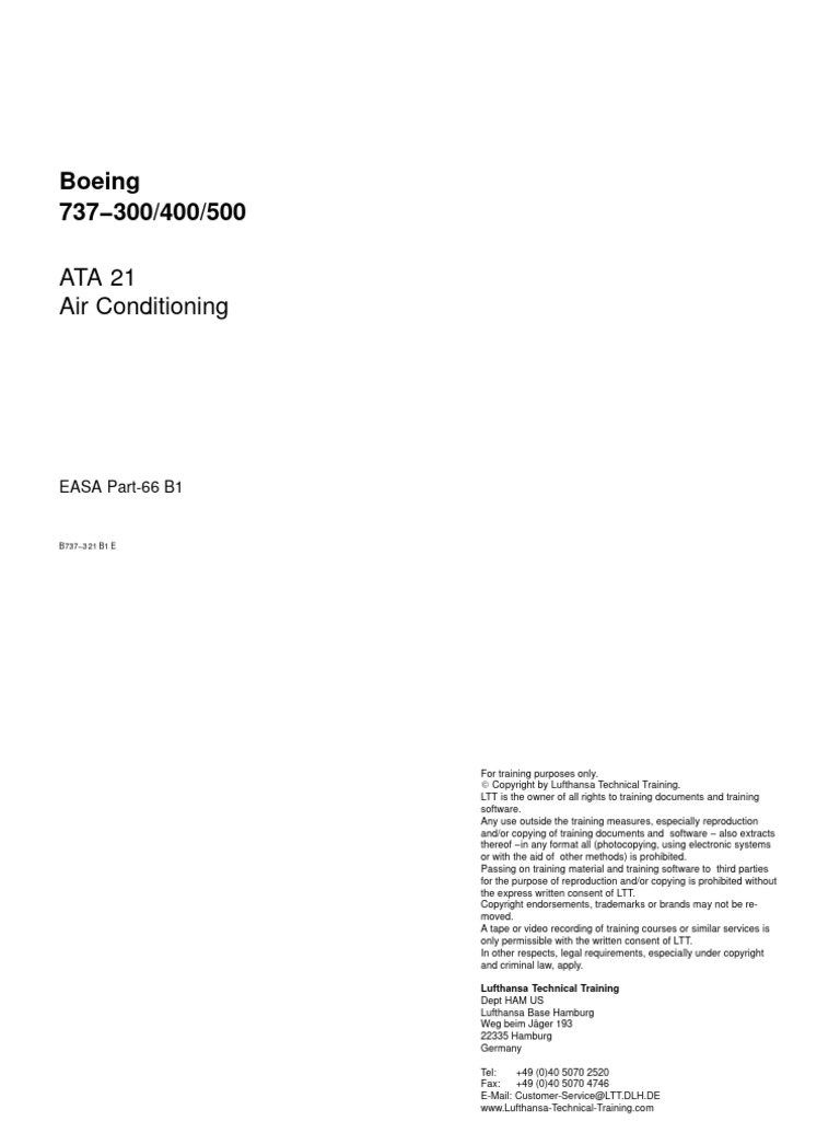 737 300/400/500 Boeing: ATA 21 Air Conditioning | PDF