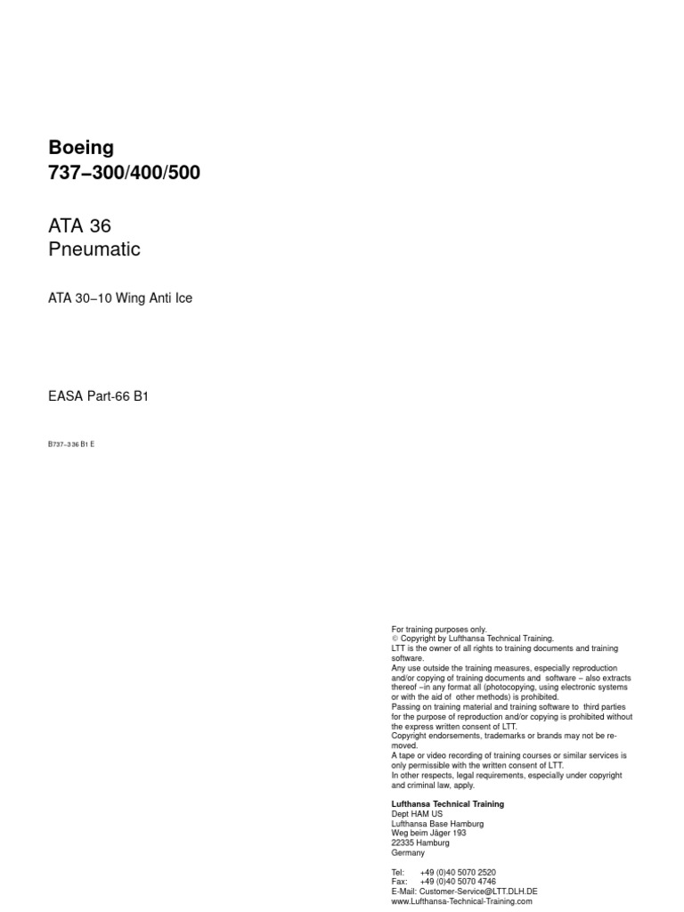 737 300/400/500 Boeing: ATA 36 Pneumatic | PDF | Valve | Chemical ...
