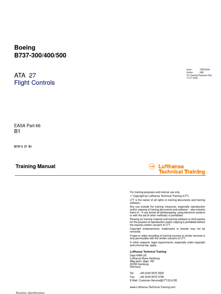 B737-300/400/500 Boeing: Flight Controls 27 | PDF